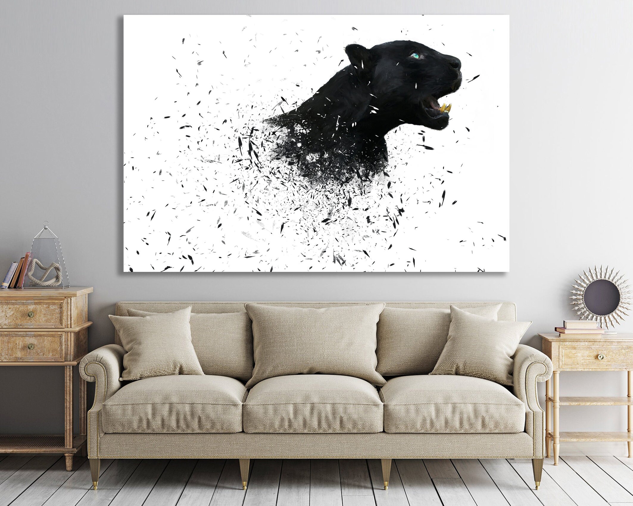 Black Panthera Wall Art Panther Canvas Print Wall Art | Etsy