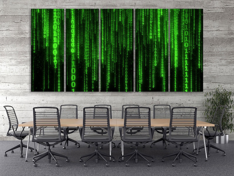 Matrix Style Wall Art Canvas Binary Code & Wall Decor Canvas - Etsy