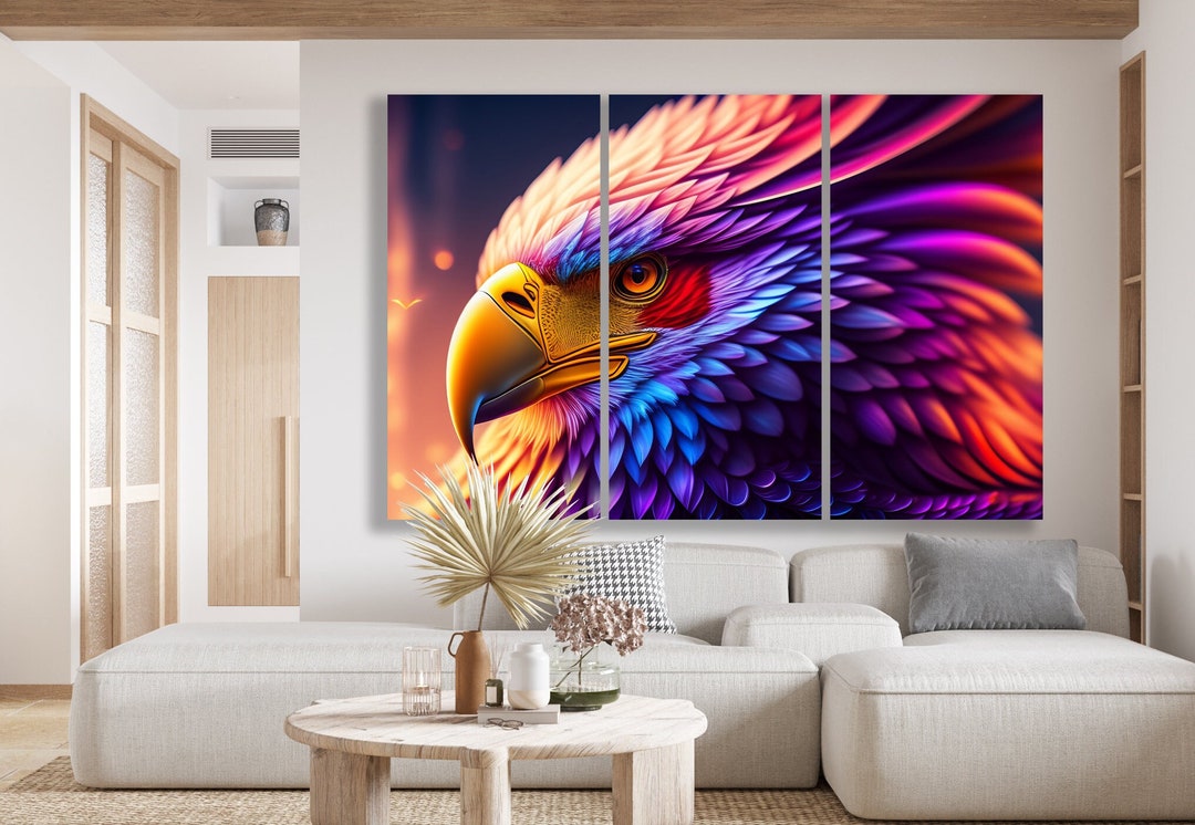 Eagle Abstract Canvas Print & Bald Eagle Abstract Living Room Wall Art ...