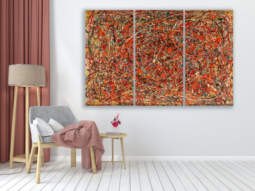 Abstract Jackson Pollock Canvas Reproduction Painting Print & Wall Art ...