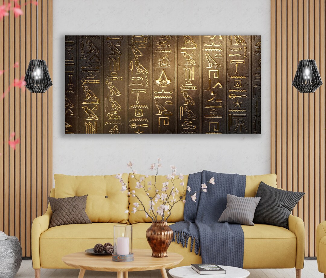 Hieroglyphs Canvas Ancient Egyptian Historical Art Print Egypt Artwork ...