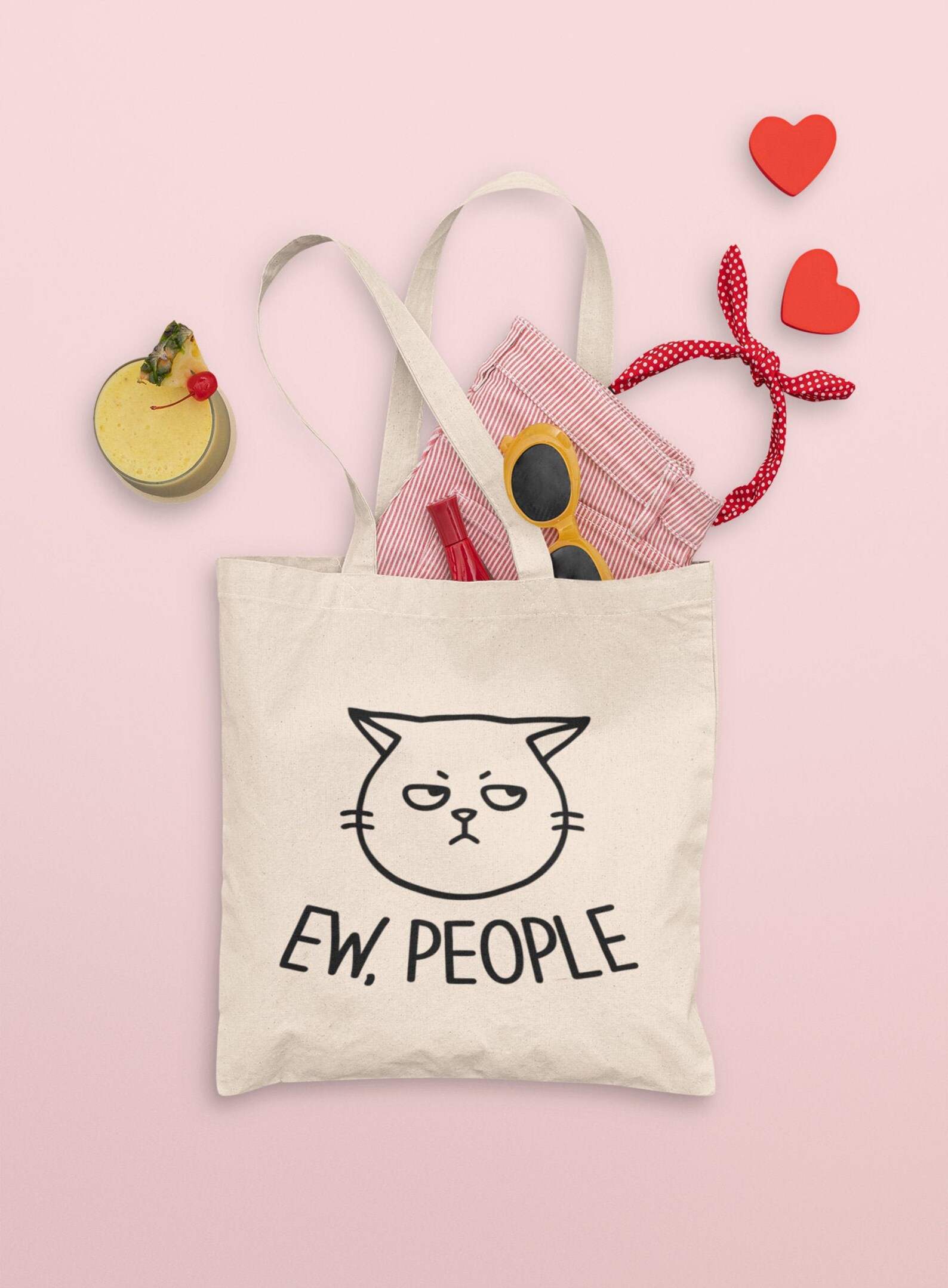 Grumpy Ew People Cat Tote Bag / Grumpy Cat Tote Bag Funny Cat | Etsy UK
