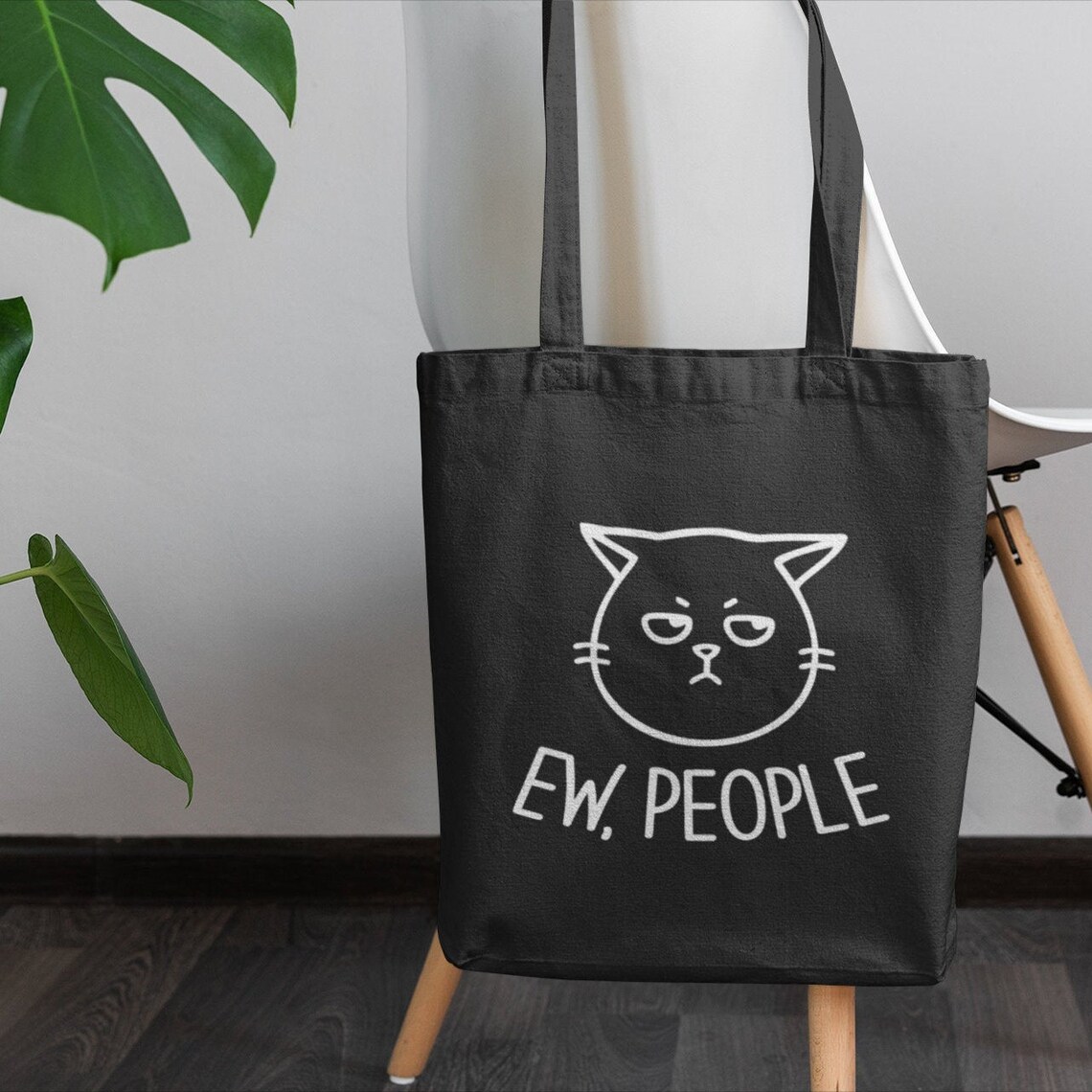 Grumpy Ew People Cat Tote Bag / Grumpy Cat Tote Bag Funny Cat - Etsy UK
