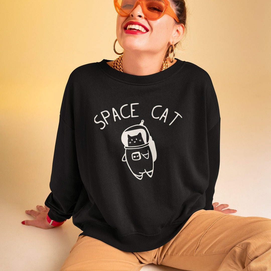 Space Cat Sweater / Cute Cat Sweatshirt / Galaxy Outer Space - Etsy