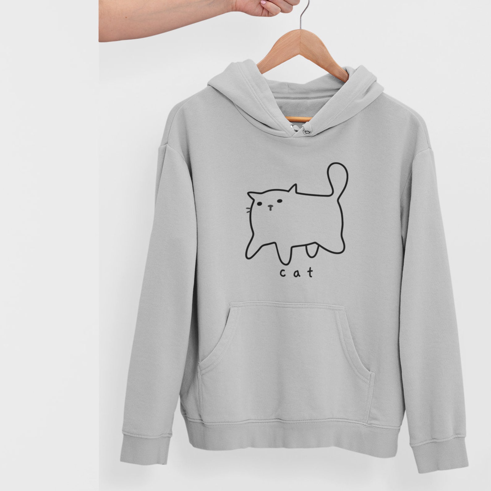 Cat Hoodie / Unique Hoodie, Funny Cat Hoodie, Don't Care Hoodie, Humour ...