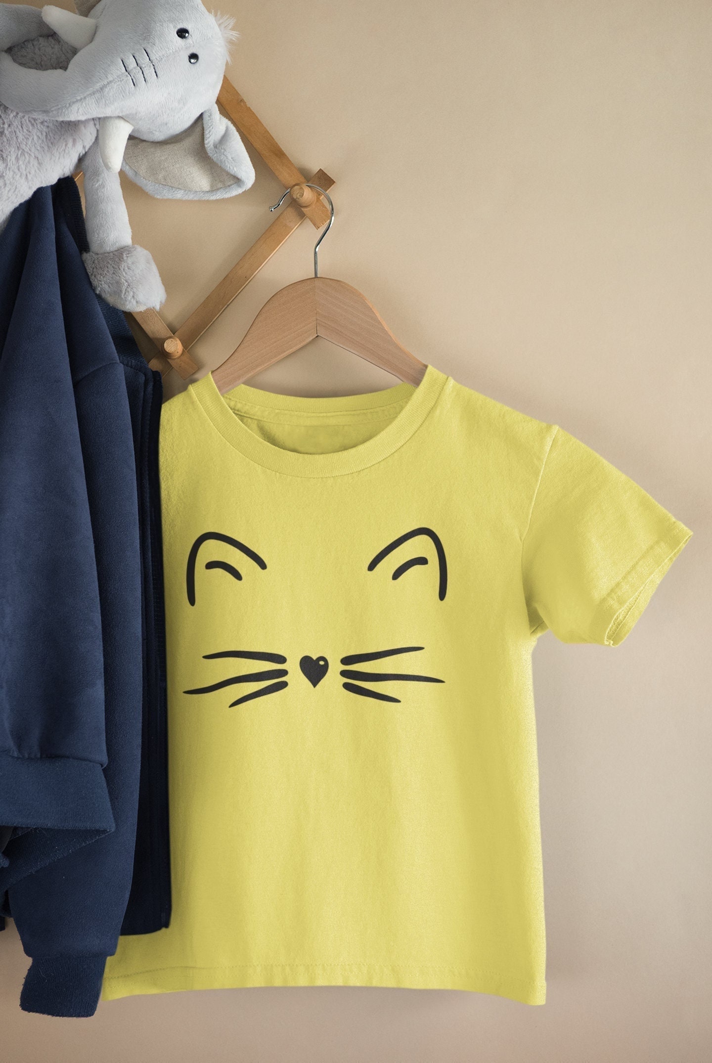Kids Cat Ears Tshirt / Cat Ears Shirt Simple Cat Design | Etsy UK