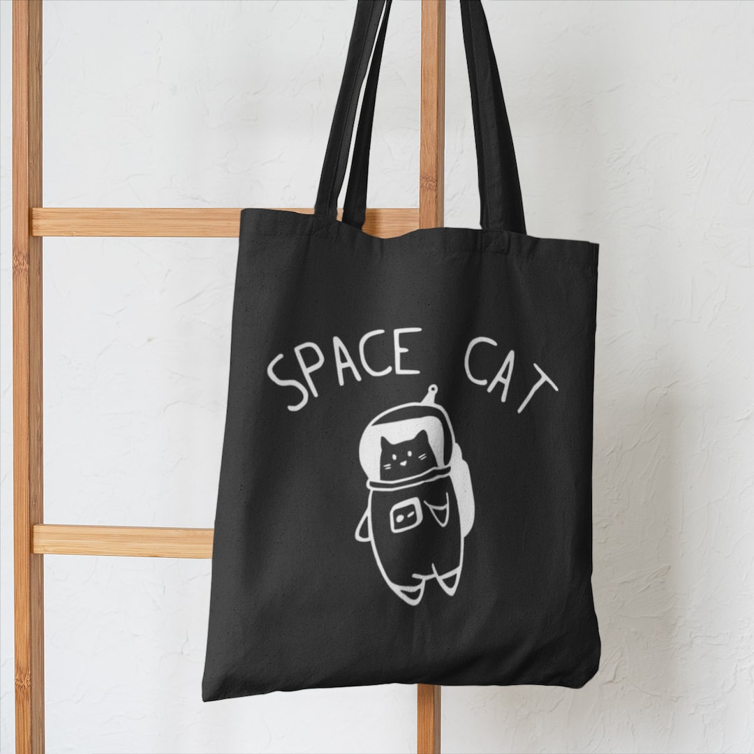 Space Cat Tote Bag / Reusable Bag, Shopping Bag, Space Tote Bag Design ...