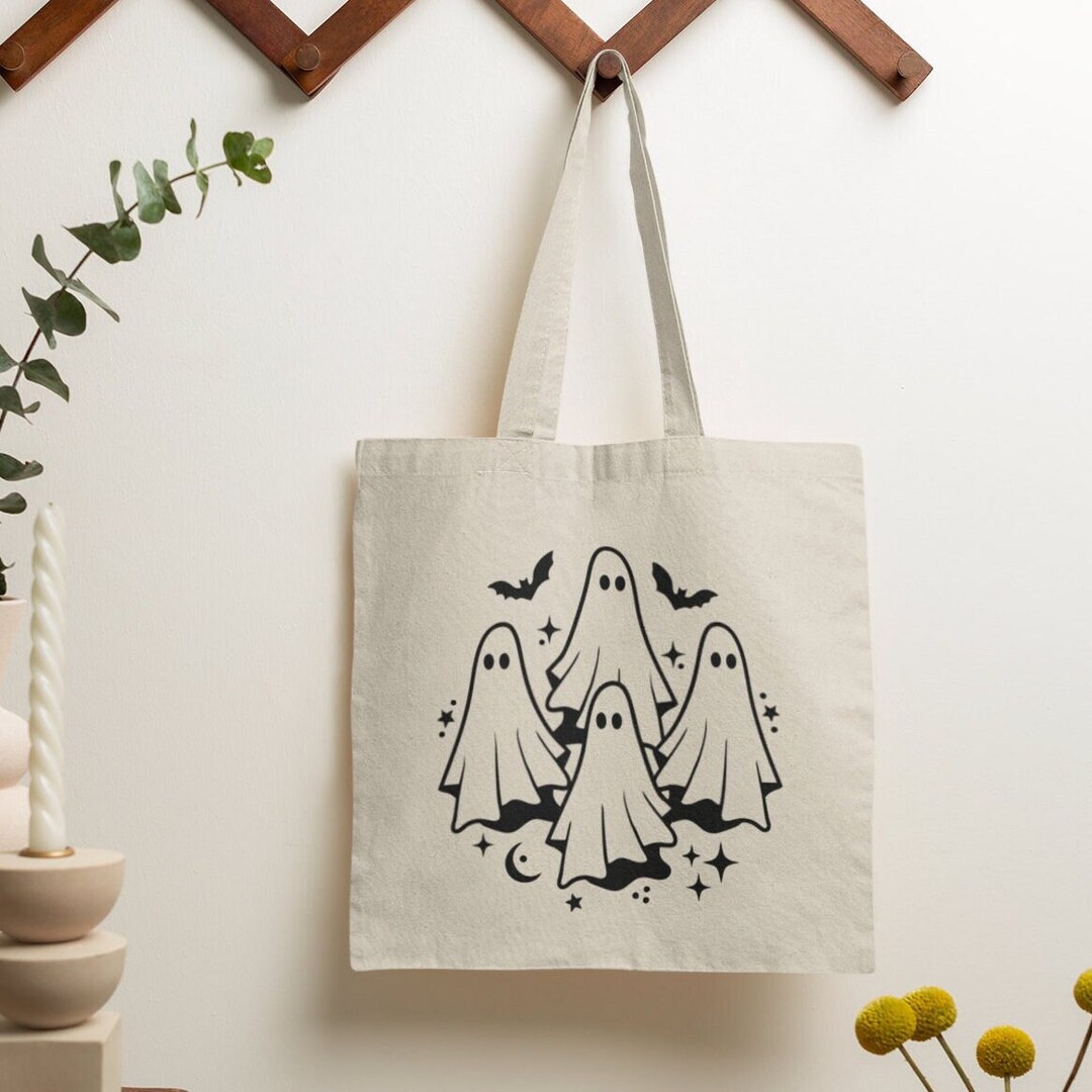 Ghost Crew Tote Bag / Ghost Bags, Trick OR Treat, Boo, Halloween Bags ...