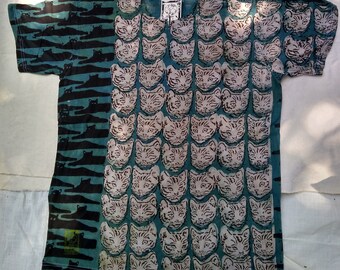 Cat block print | Etsy