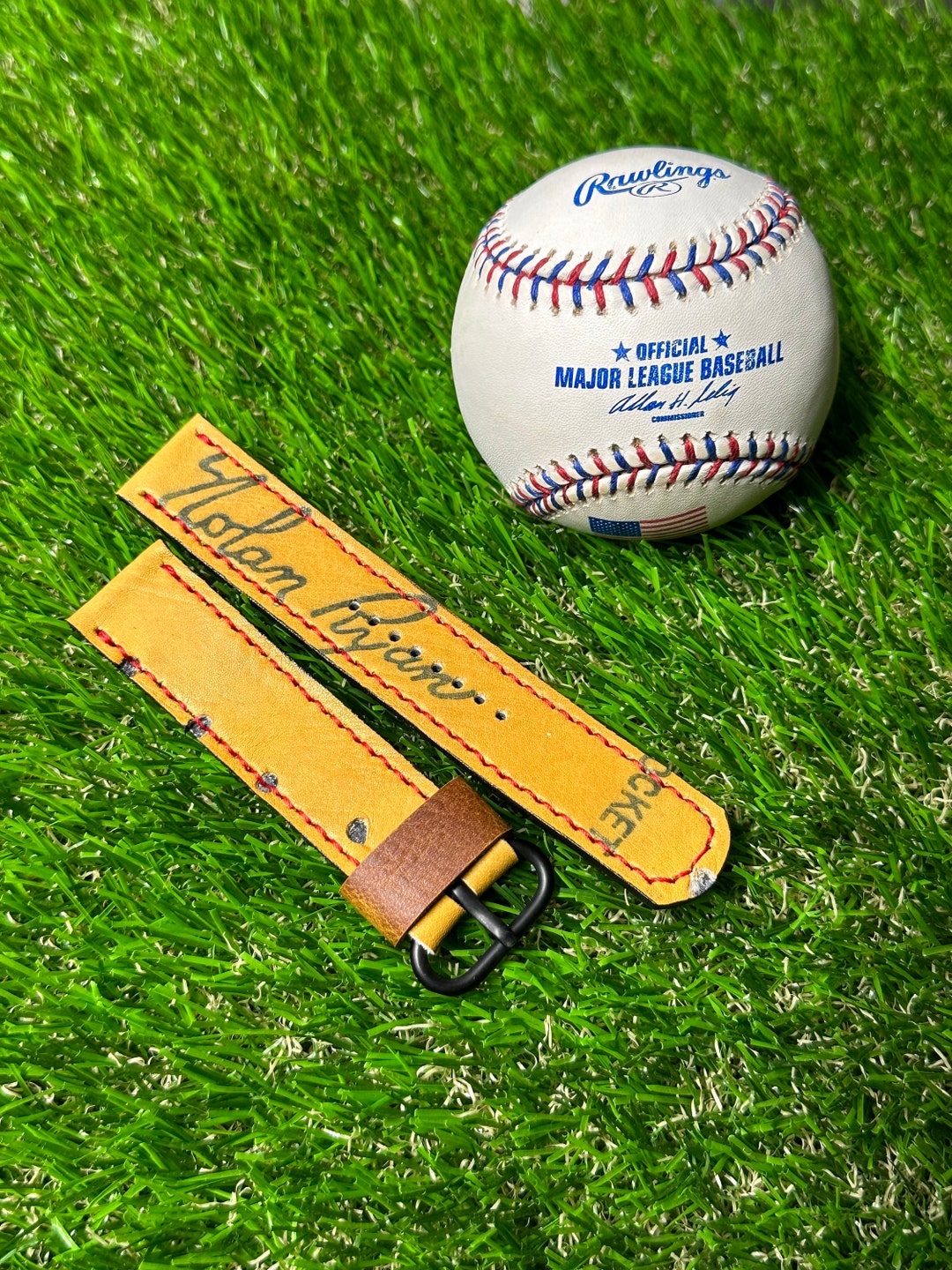 Handcrafted Nolan Ryan Baseball Glove Watch Strap - Etsy