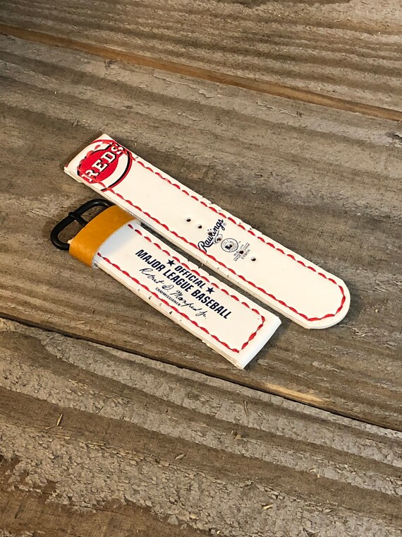 Handcrafted Cincinnati Reds baseball watch strap | Etsy