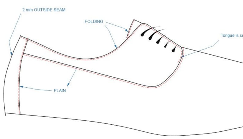 Derby Shoe Footwear Pattern - Derby Pattern, Shoe Template, All Sizes ...