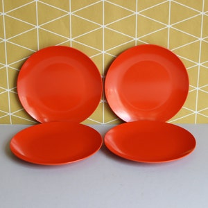 Vintage 60s 70s Melaware Retro Orange Plastic Camper Van Picnic Ware ...
