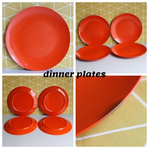 Vintage 60s 70s Melaware Retro Orange Plastic Camper Van Picnic Ware ...