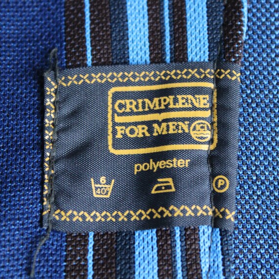 vintage worn Mcgregor crimplene navy/blue/brown strip… - Gem