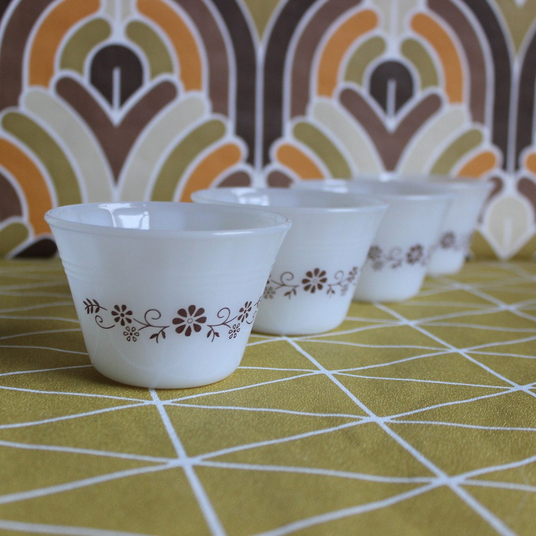 Vintage Set of 4 Dynaware Pyr-o-rey Milk Glass Small Custard Cups ...