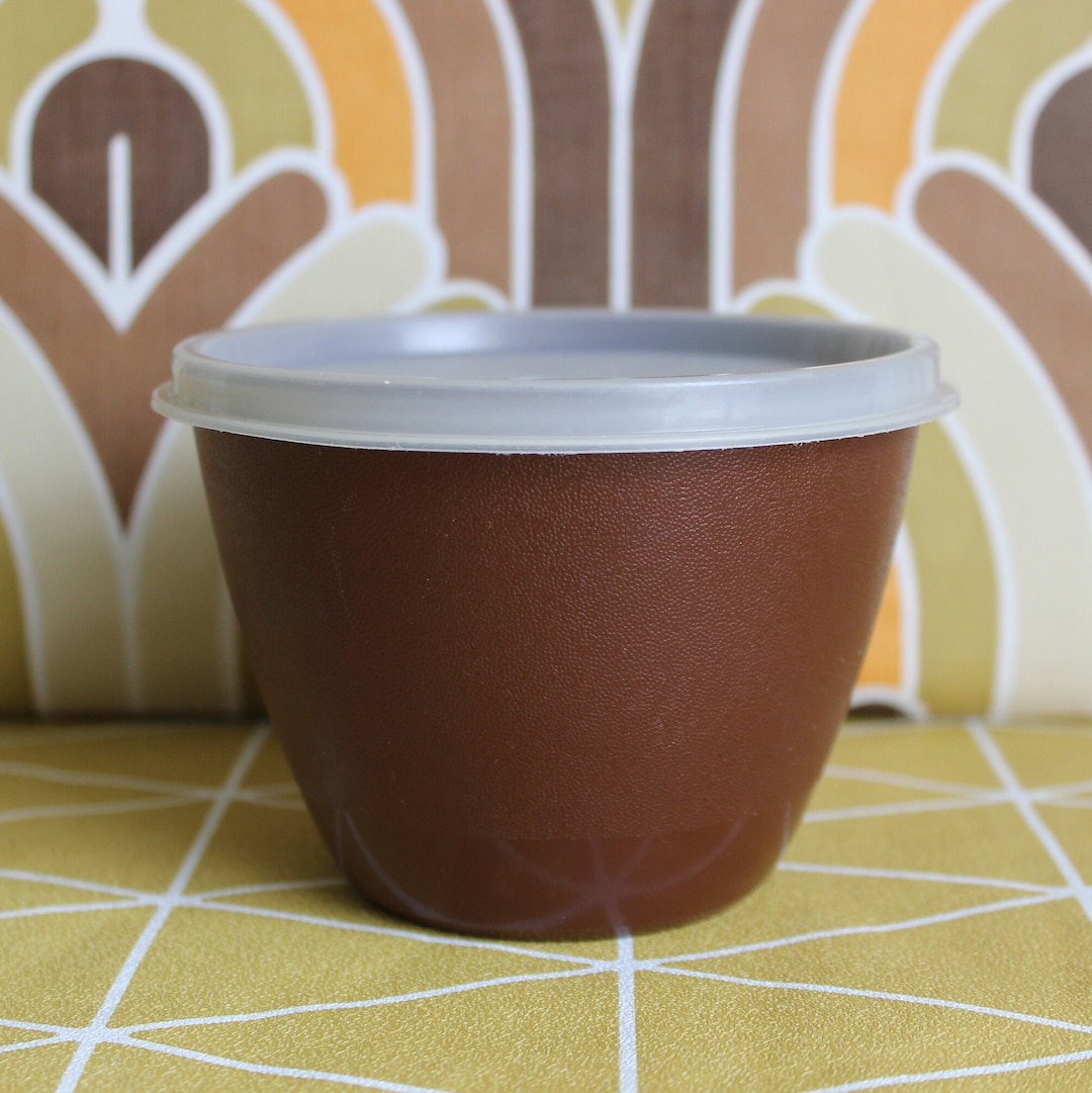 Vintage Tupperware 60s 70s Retro Plastic Brown Snack Bowl/container 148 ...