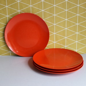 Vintage 60s 70s Melaware Retro Orange Plastic Camper Van Picnic Ware ...