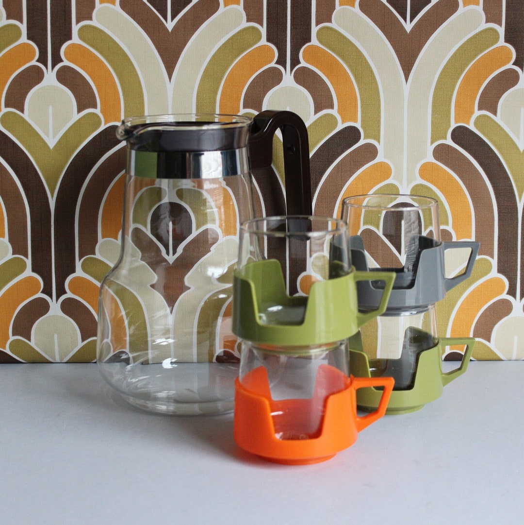 Vintage 60s/70s Retro Pyrex Glass & Brown Plastic Coffee Carafe/jug 4 ...