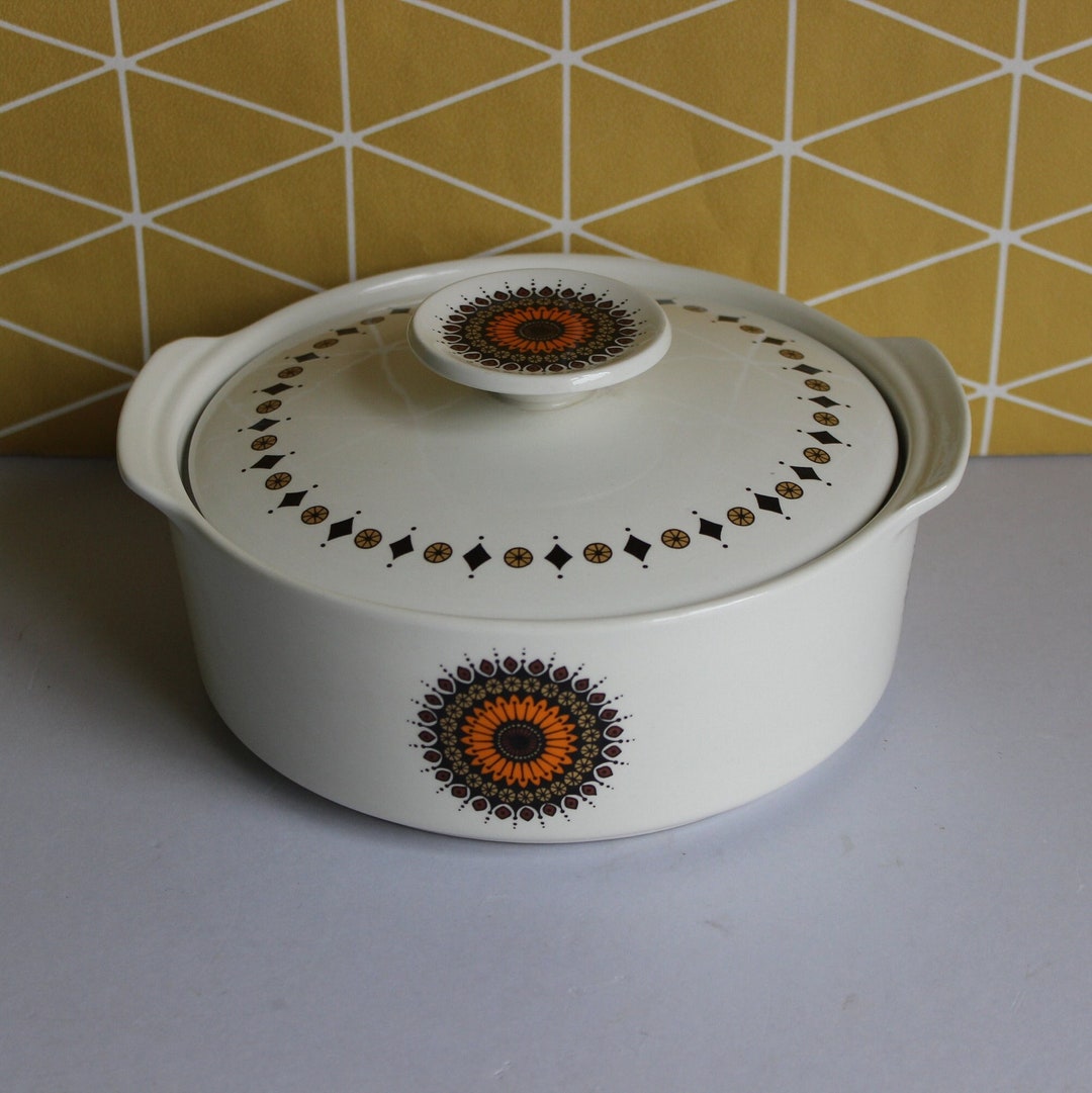 Vintage 1970s J&G Meakin Studio 'inca' Retro Orange and Brown Mandala ...