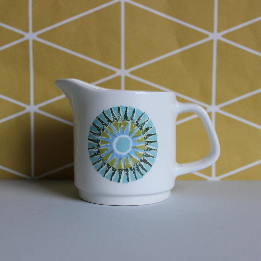 Vintage 1960s J&G Meakin 'aztec' Retro Blue and Green Sunburst Pattern ...