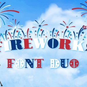 Fireworks Font | Fireworks Alphabet | Independence Day Font | Fireworks ...