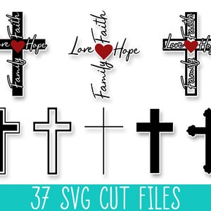 Faith SVG Bundle, Christian Cross & Sunflower Designs (digital Cut ...