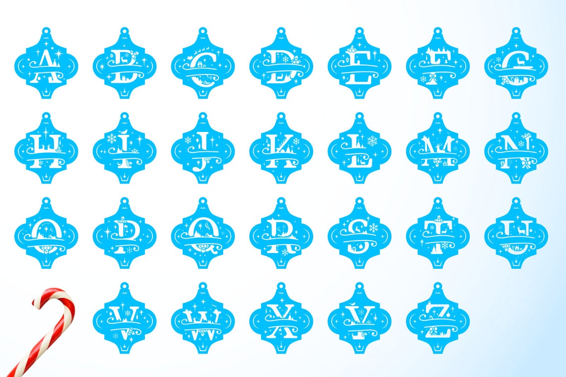 Christmas Arabesque Monogram SVG Christmas Arabesque SVG - Etsy