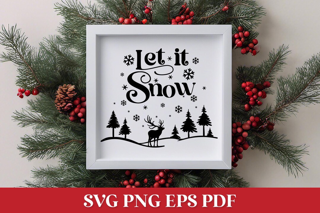 Let It Snow SVG Quote With Winter Scene, Merry Christmas SVG Quote - Etsy