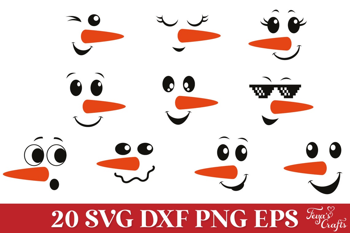 Snowman Face SVG Snowman Ornament SVG Png Christmas Snowman - Etsy