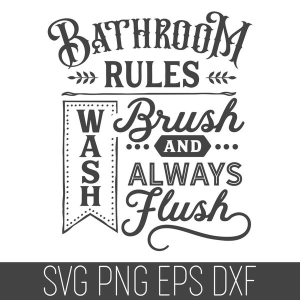 Bathroom Rules Svg - Etsy