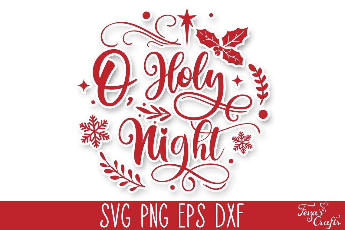 O Holy Night Round Christmas SVG File Christmas Clipart - Etsy