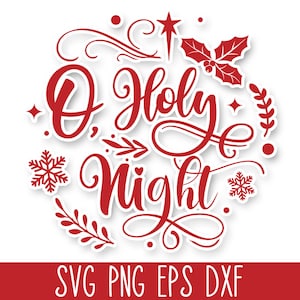 O, Holy Night - Round Christmas SVG File, Christmas Clipart, Round ...