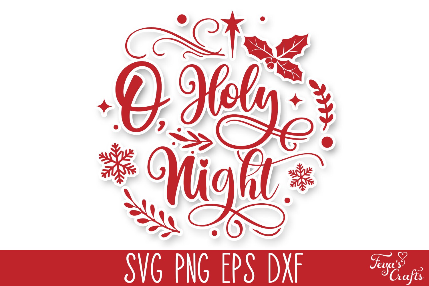 O Holy Night Round Christmas SVG File Christmas Clipart | Etsy