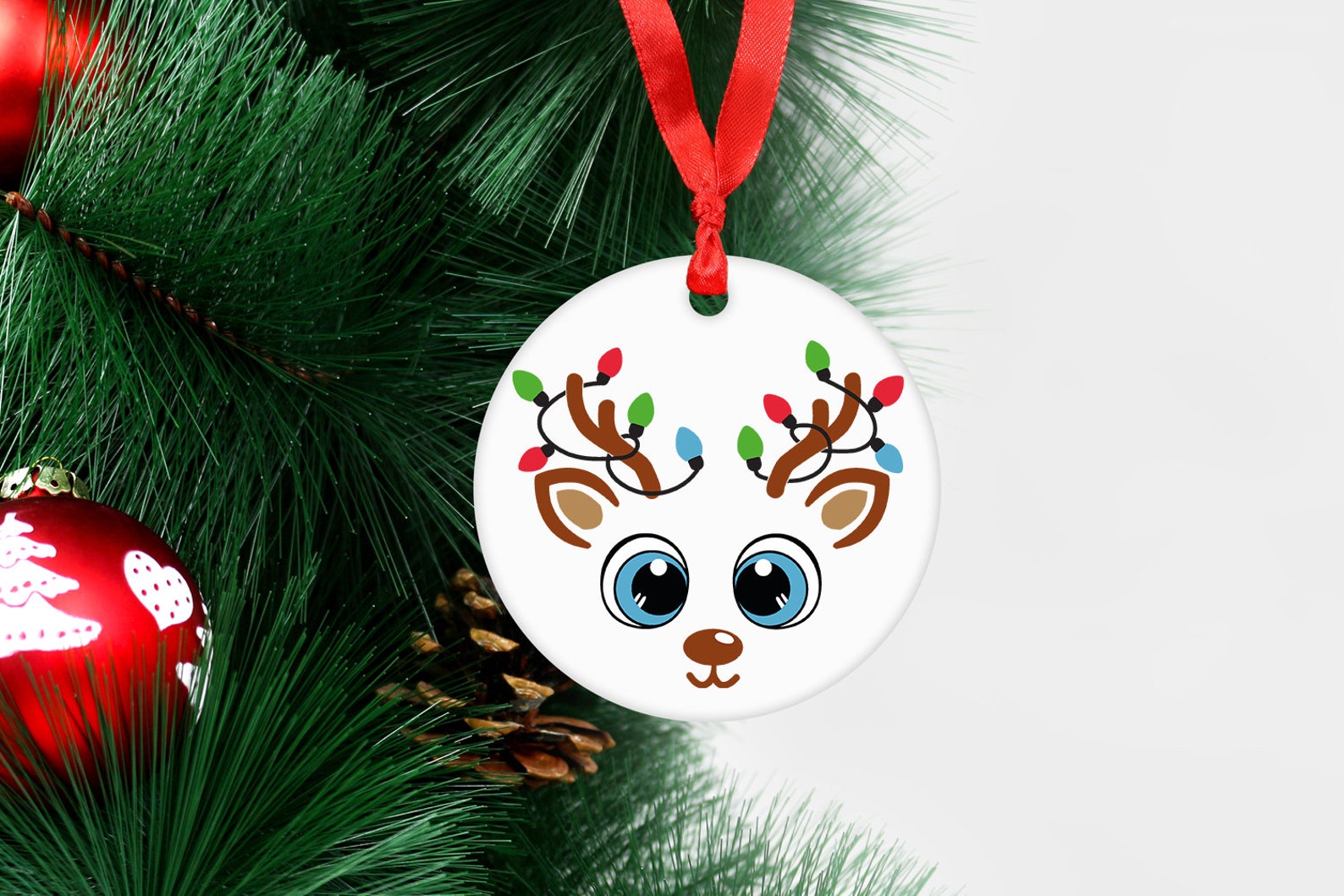 Boy Reindeer Face SVG File, Christmas Reindeer Face, Boy Reindeer Cut ...