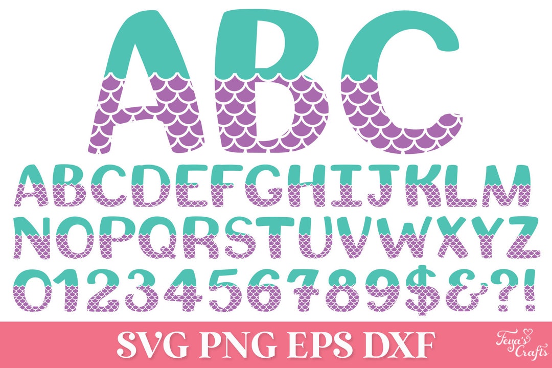 Mermaid SVG Alphabet, Mermaid Font SVG Png, Mermaid Letters Svg ...
