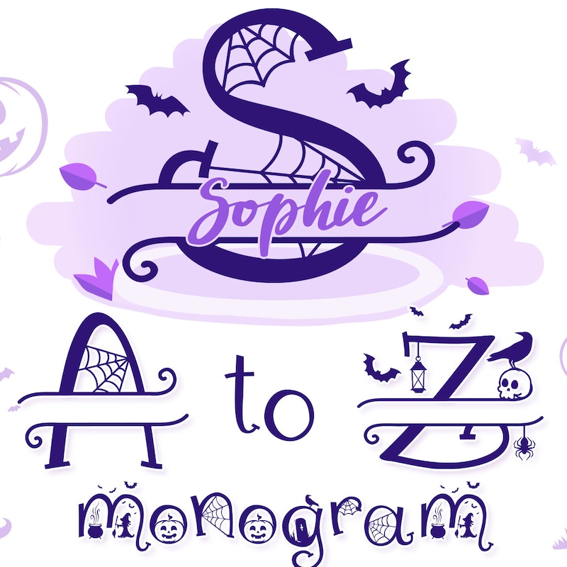 Halloween Split Monogram - Etsy