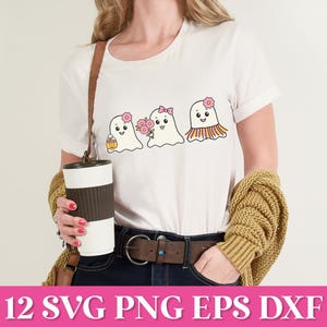 Cute Ghosts SVG Bundle, Retro Halloween Ghosts SVG Clipart, Ghost Shirt ...