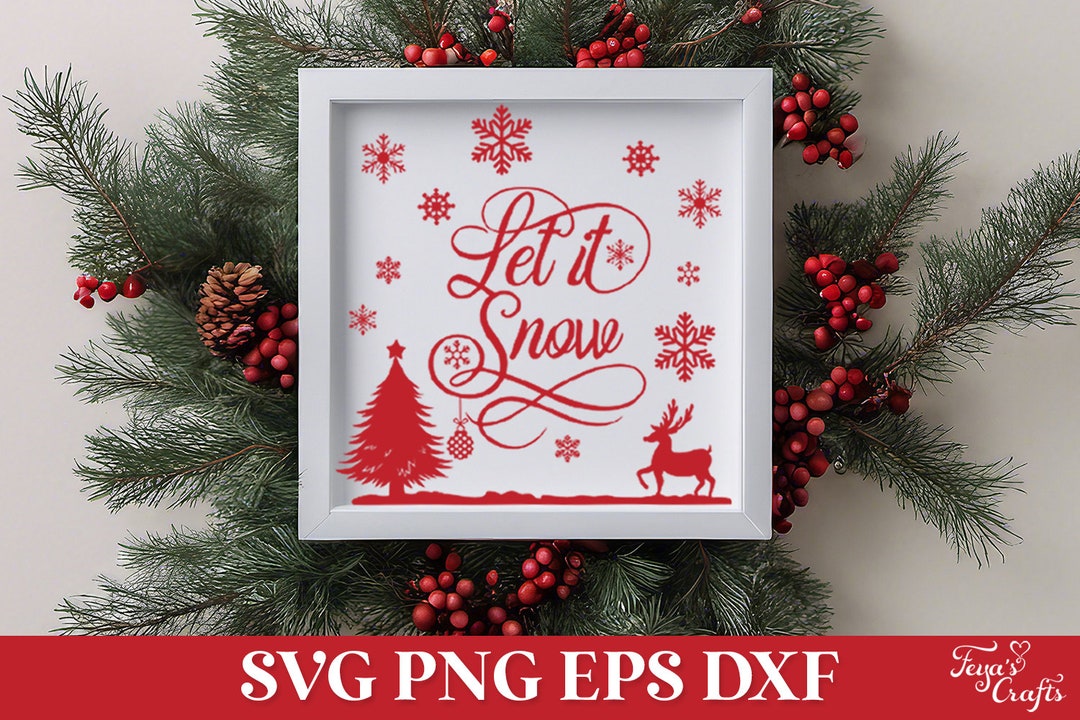 Let It Snow Farmhouse Christmas SVG, Let It Snow Cricut, Merry ...