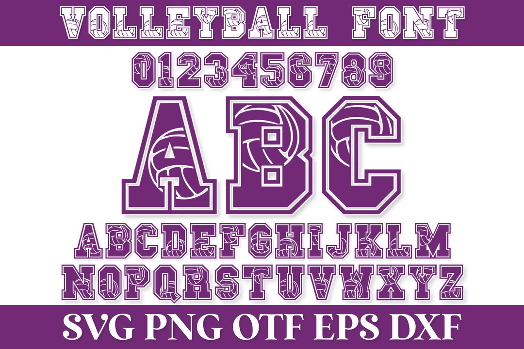 Volleyball SVG Alphabet, Volleyball Letters and Numbers SVG Png ...