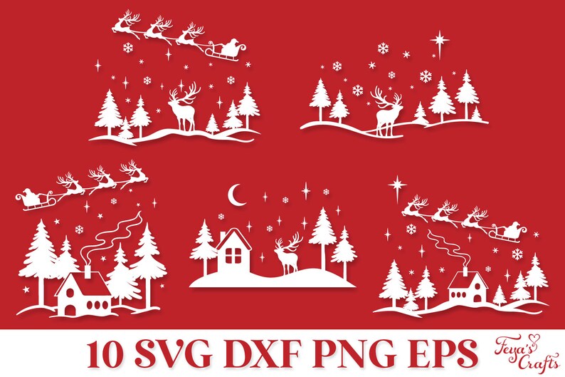 Christmas Scene SVG Png Winter Scene SVG Png Christmas - Etsy