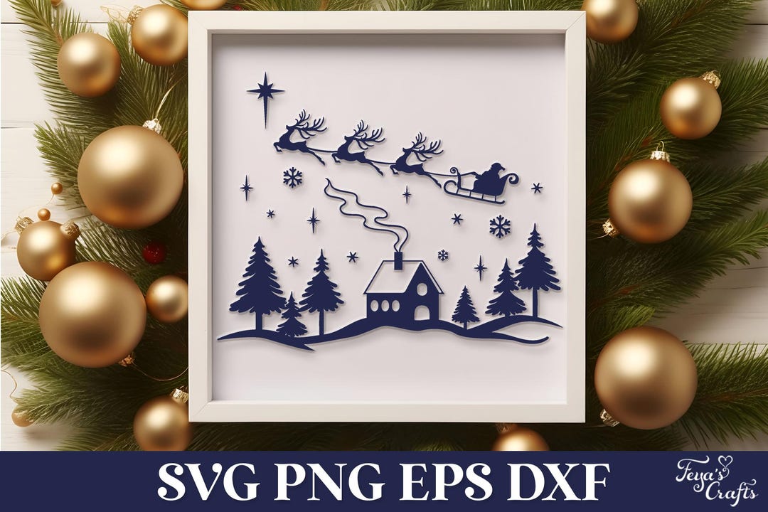 Christmas Scene SVG, Winter Scene SVG, Christmas Village PNG, Merry ...