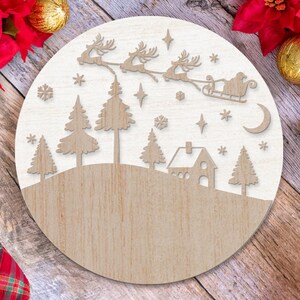 Round Winter Scene SVG, Round Christmas SVG, Christmas Ornament SVG ...