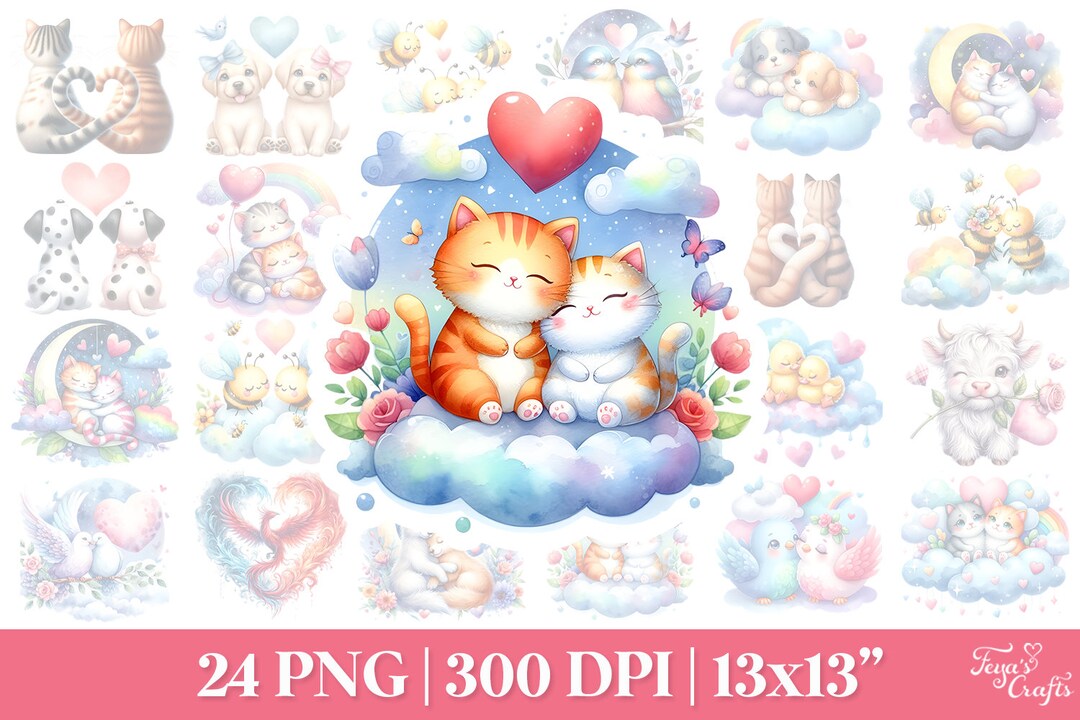 Couple Animals PNG, Love Animals PNG, Romantic Animals PNG Clipart ...