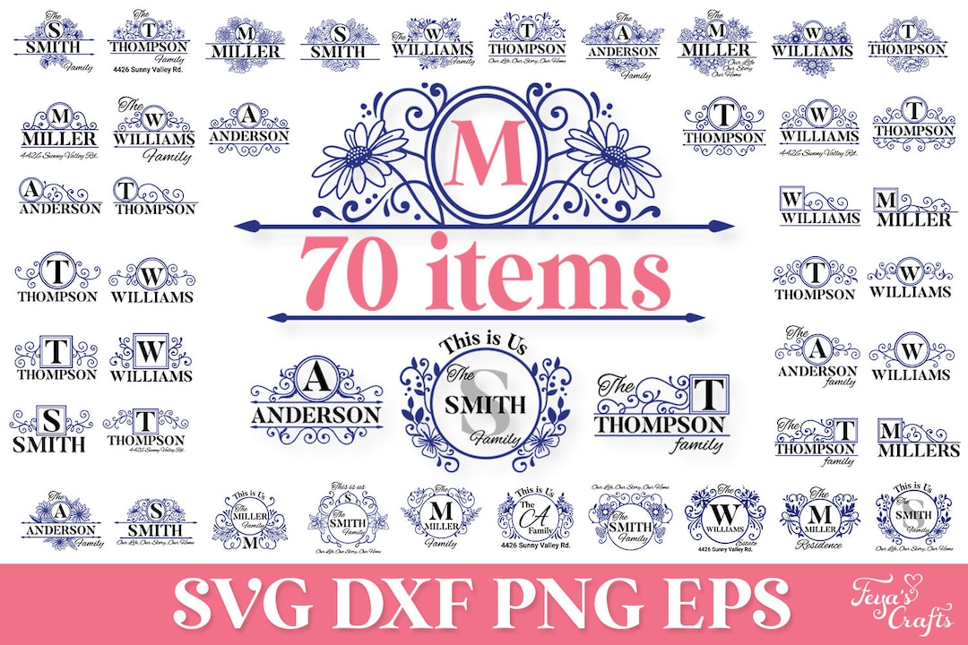 Family Name Monogram Svg Cut File, Mailbox Decal SVG Bundle, Mailbox ...