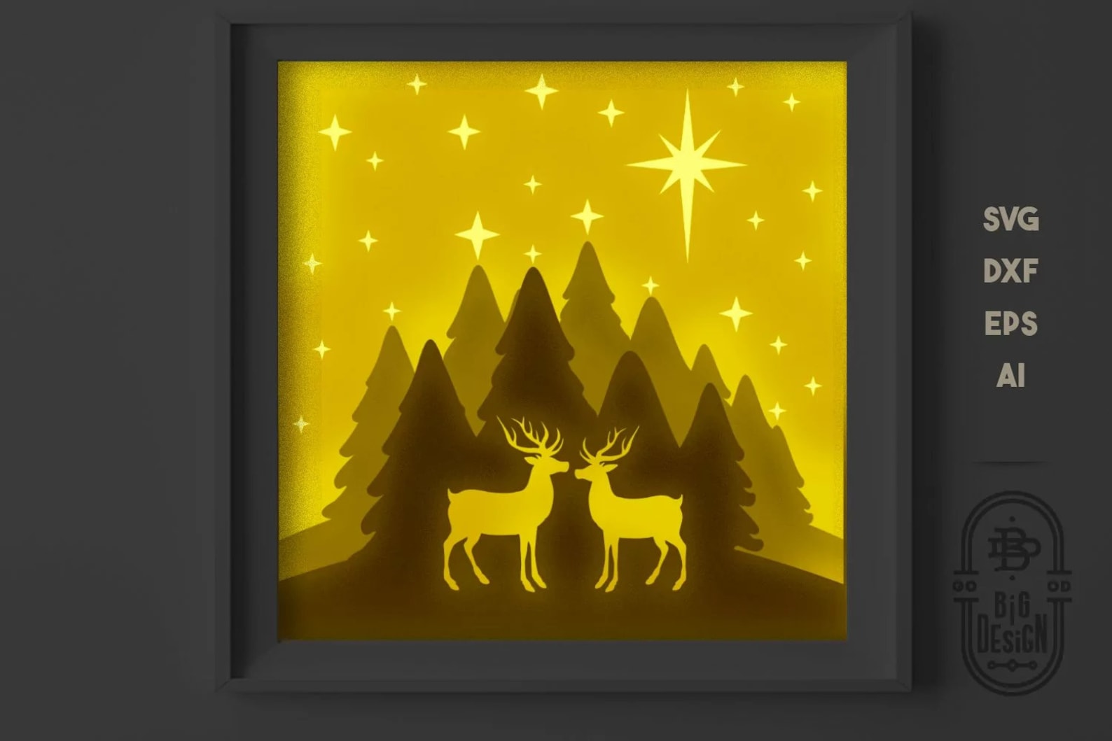 Christmas Shadow Box SVG File Christmas 3D Scene SVG - Etsy