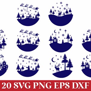 Round Winter Scene SVG, Round Christmas SVG, Christmas Ornament SVG ...
