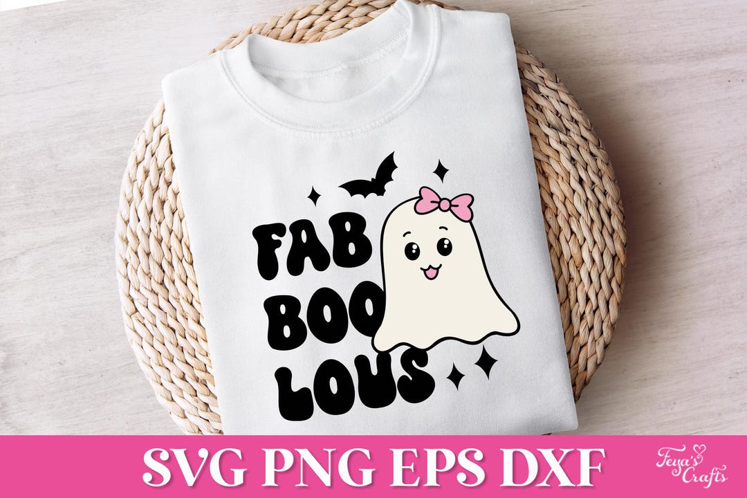 Fab Boo Lous Retro Halloween SVG, Cute Retro Ghost SVG, Retro Halloween ...