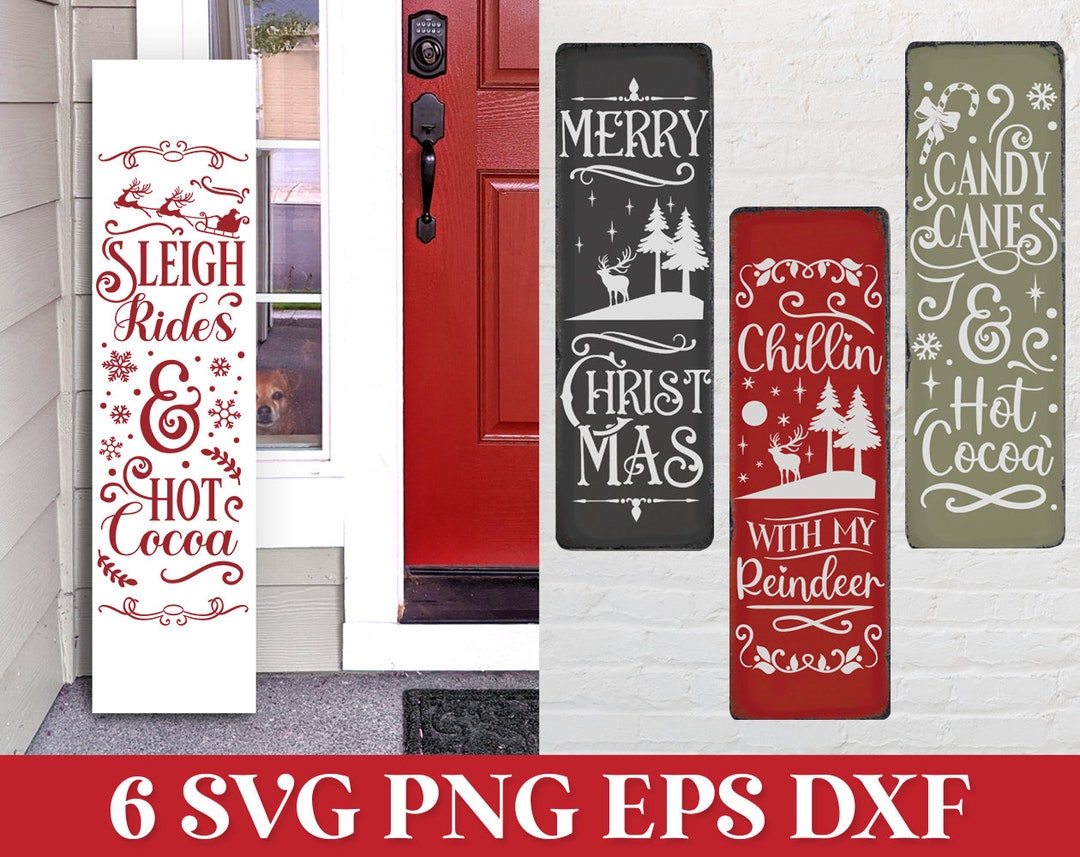 Christmas Porch Signs SVG, Christmas Home Sign SVG, Christmas Vertical ...
