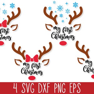 My First Christmas Reindeer Ornament SVG PNG, Baby First Christmas SVG ...
